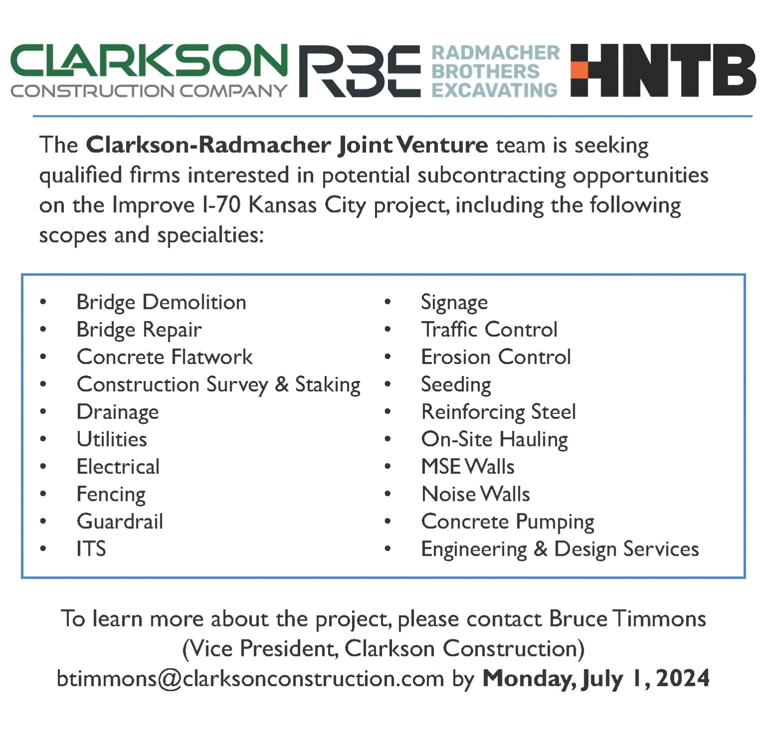 Calling All KC-Area DBE Firms: Improve I-70 Kansas City Project ...